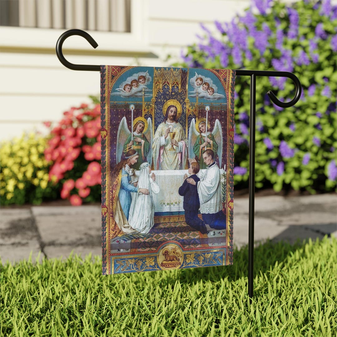 First Communion Garden & House Flag, Catholic, Gift, Jesus, Angels ...
