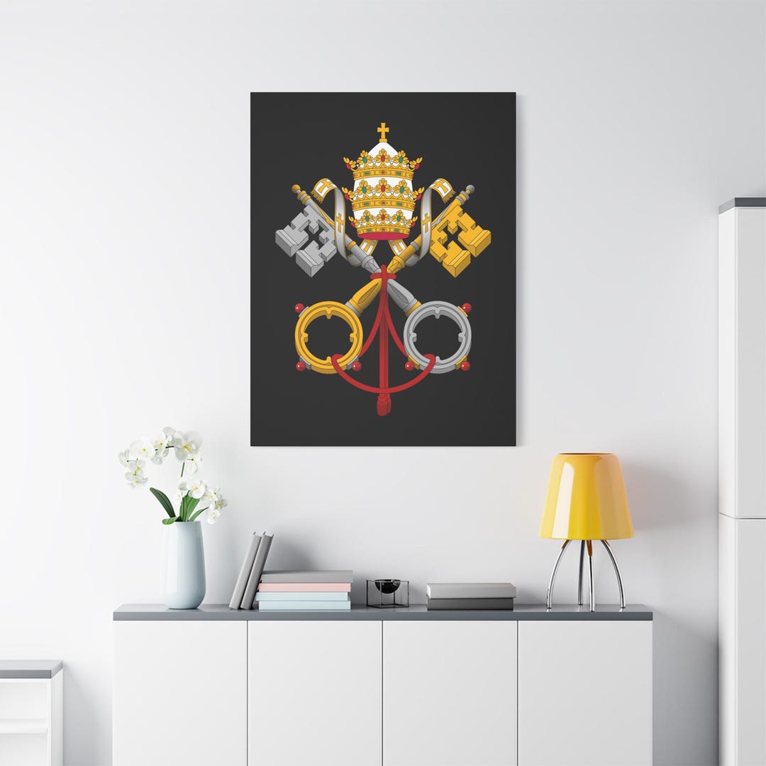 Vatican City Coat of Arms Black Canvas Gallery Wraps, Holy See, Gift ...