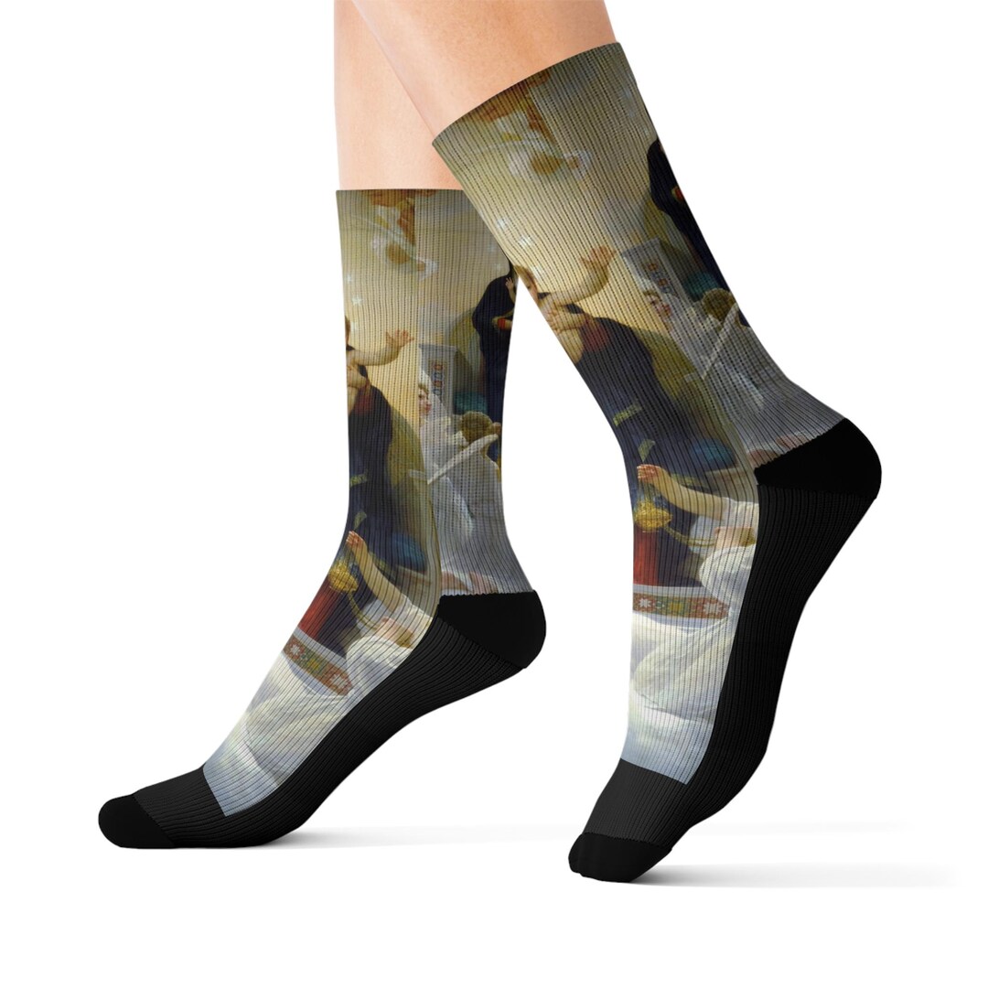 Virgin Mary With Angels Socks, Catholic Gift, Deacon, Priest Gift ...
