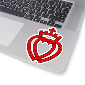 Two Hearts With a Crown - Kiss-cut Sticker - Vendee, SSPX Sticker ...