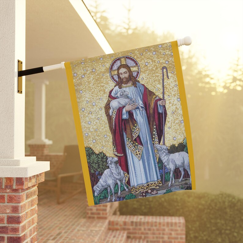 Christ the Good Shepherd Garden & House Flag, Catholic Gift, Easter ...