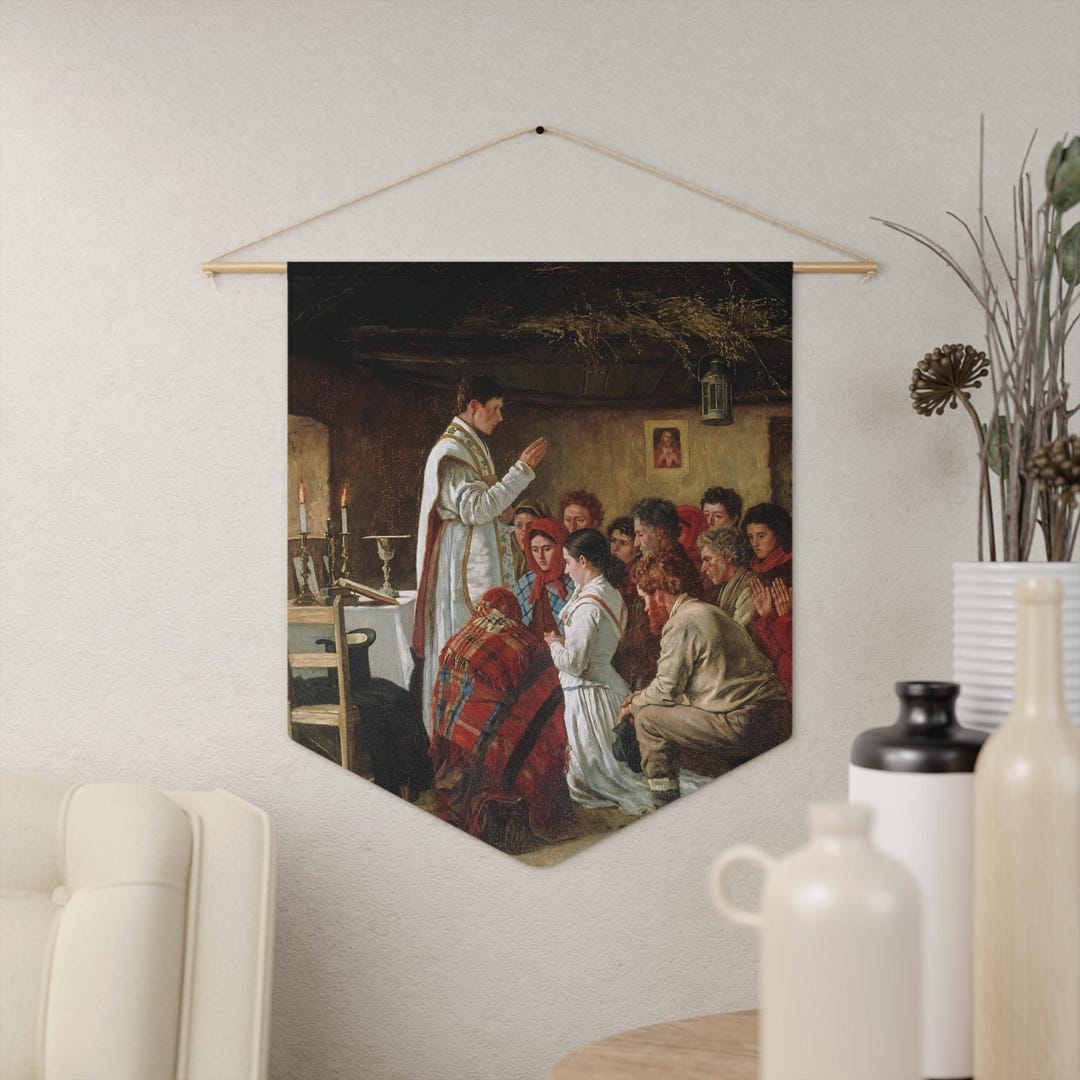 Mass in Connemara Cabin Pennant, Banner, Catholic Gift, Liturgy, Irish ...