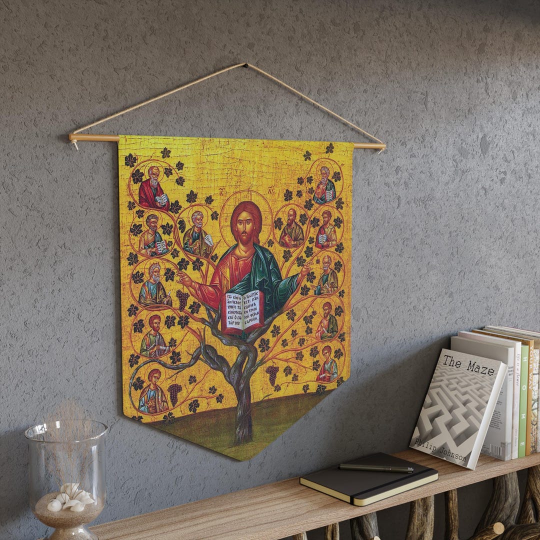 Christ the True Vine Pennant, Banner, Catholic, Gift, Decoration ...