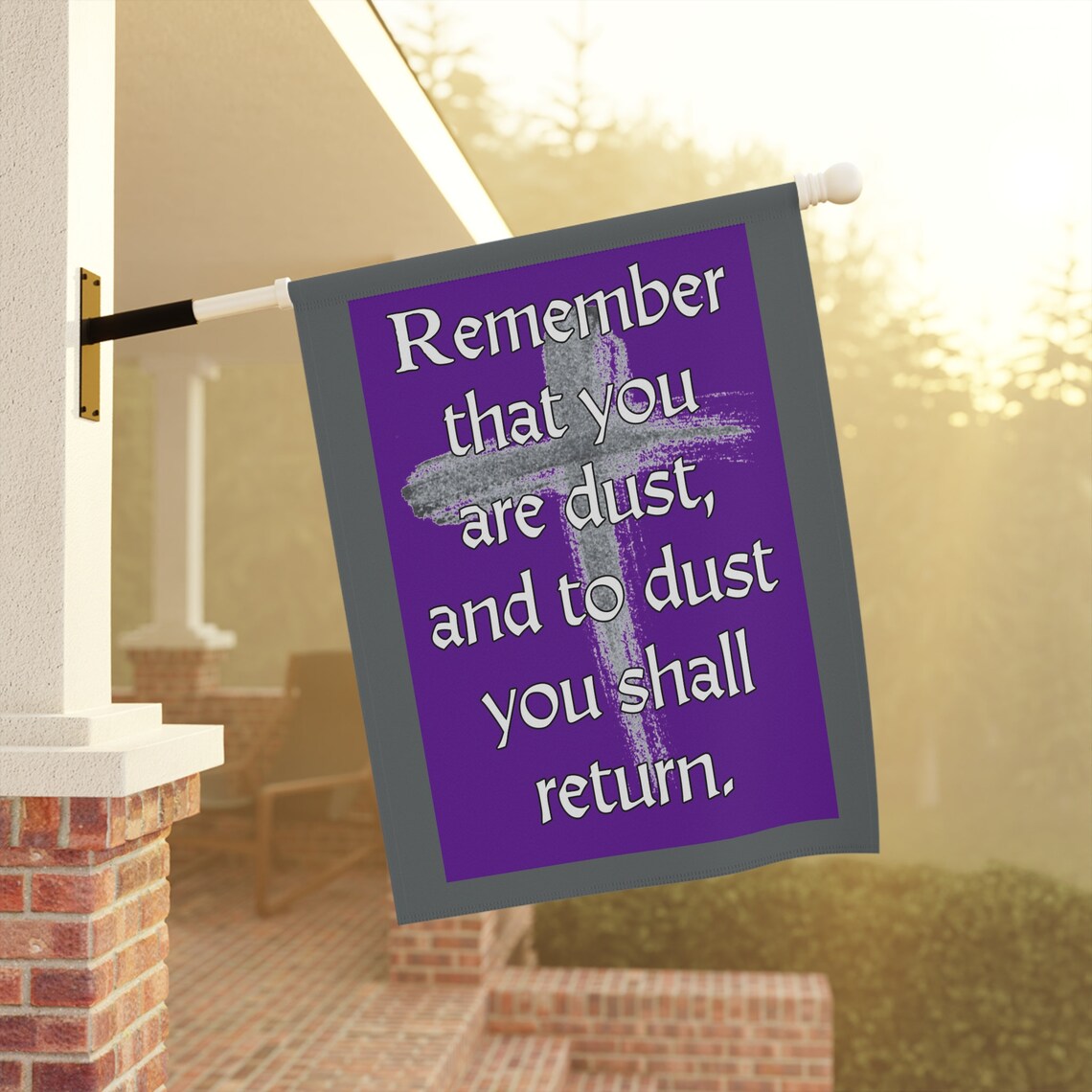 Ash Wednesday Garden & House Flag, Lent, Cross, Remember You Are Dust ...