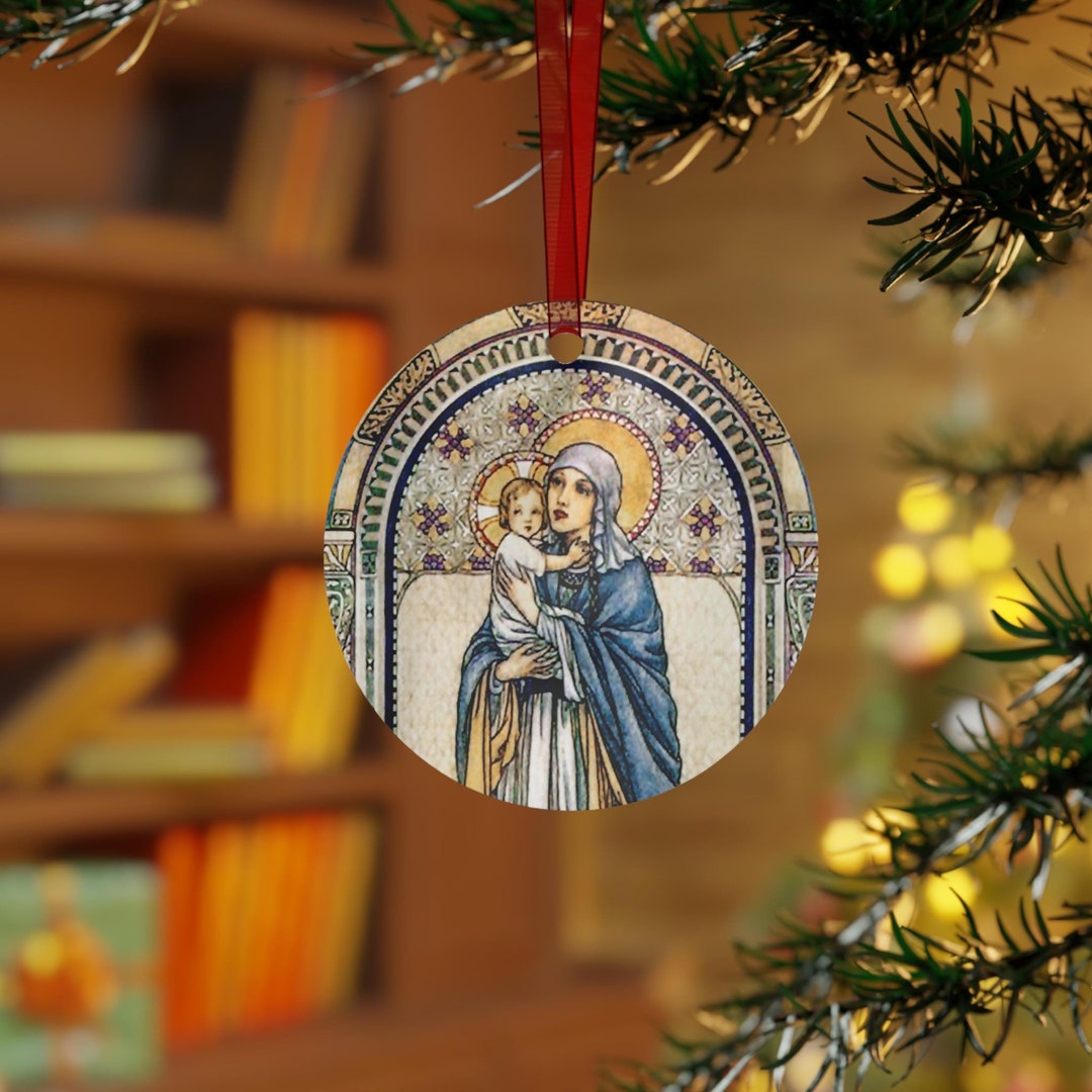 Madonna and Child Metal Ornament, Catholic, Deacon, Priest Gift ...