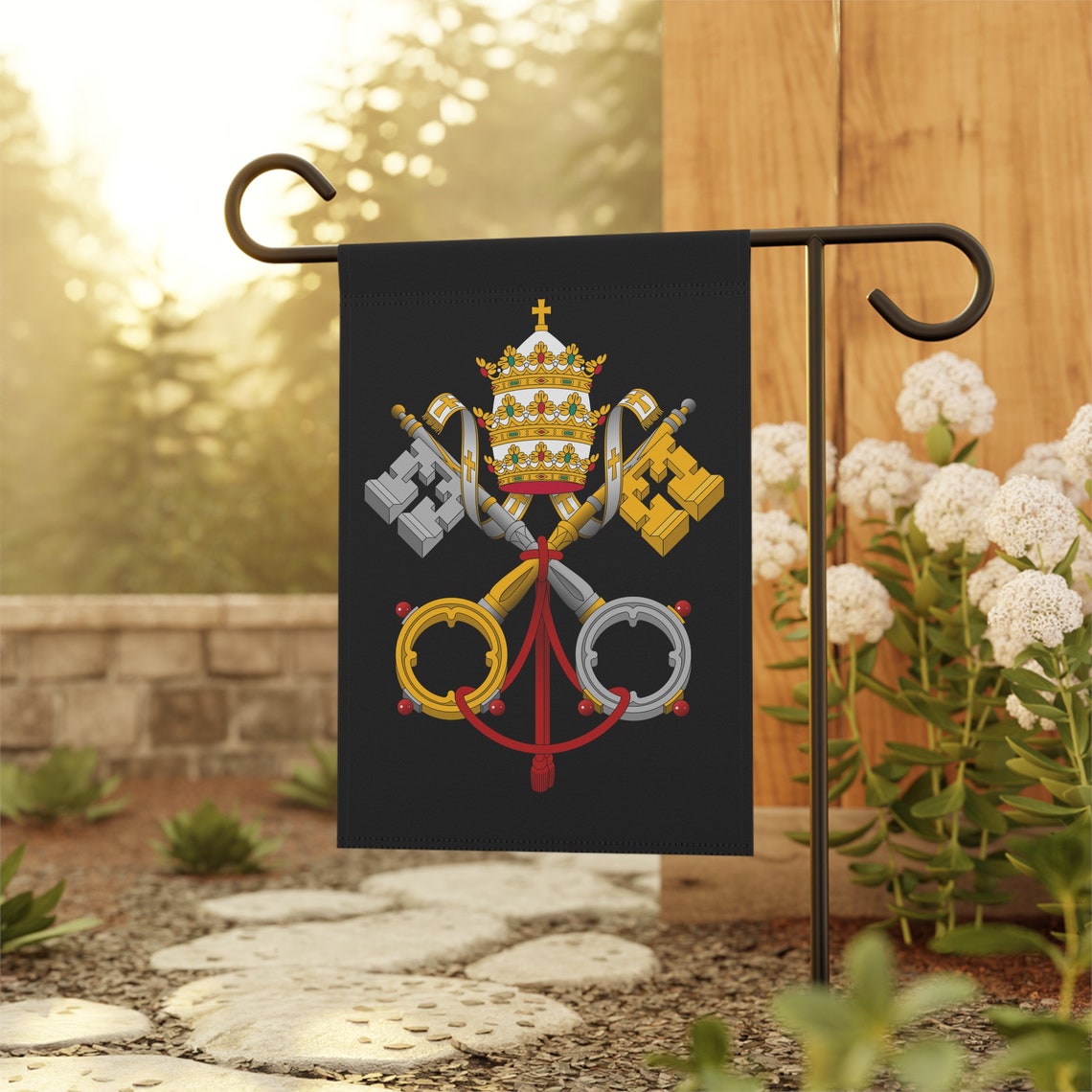 Vatican City Coat of Arms - Garden & House Flag, Holy See, Gift, Papal ...