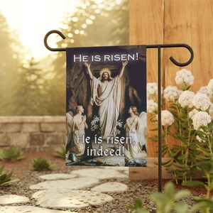 Resurrection Garden & House Flag, Catholic Gift, Easter, Jesus, Deacon ...