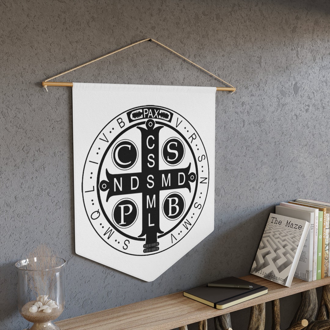 Saint Benedict Medal Pennant, Banner, Traditional, Catholic, Gift ...