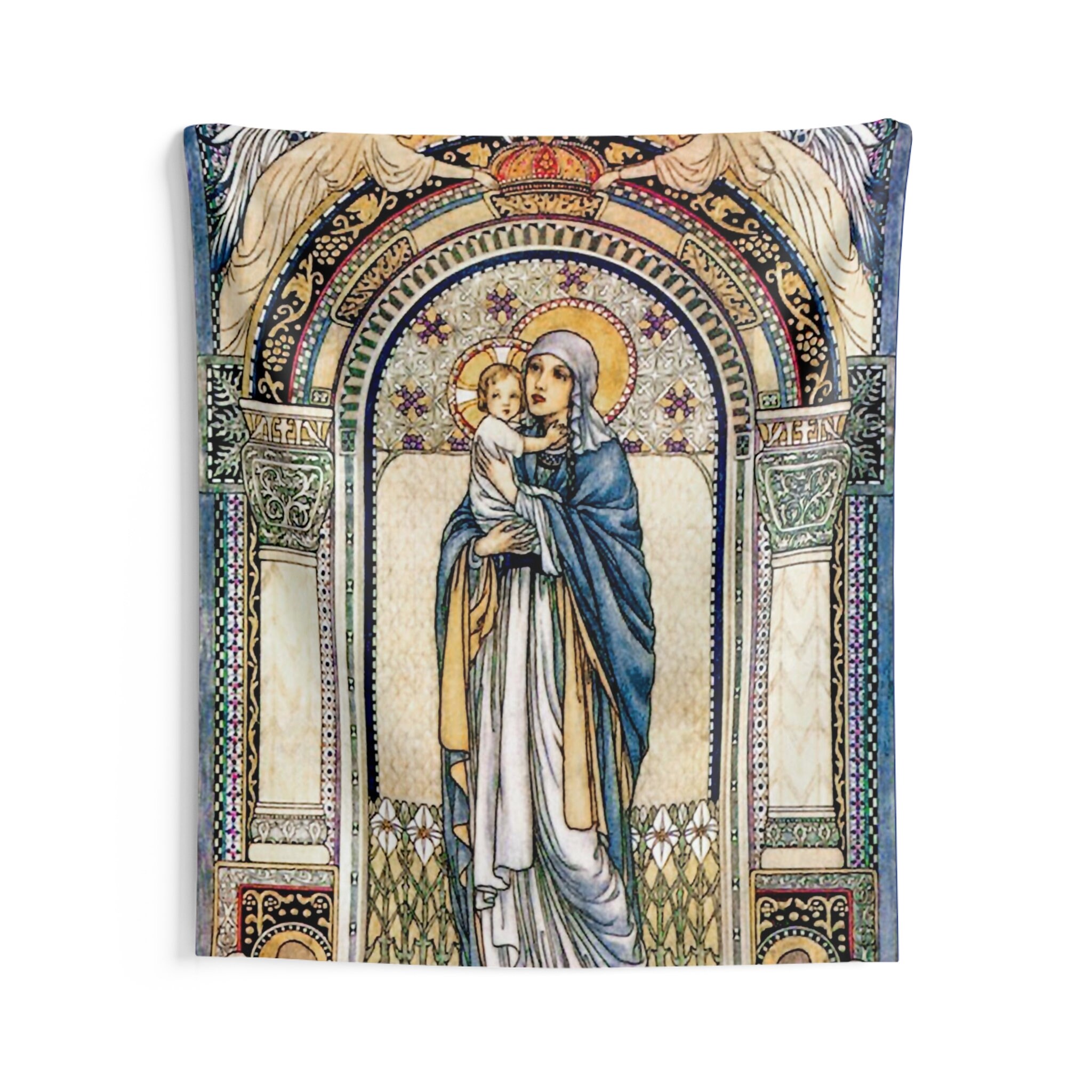 Madonna and Child Indoor Wall Tapestries, Catholicgift, Jesus, Jeanne ...