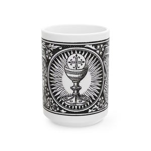 Traditional Catholic Chalice Ceramic Mug 11oz, 15oz, Latin, Jesus ...