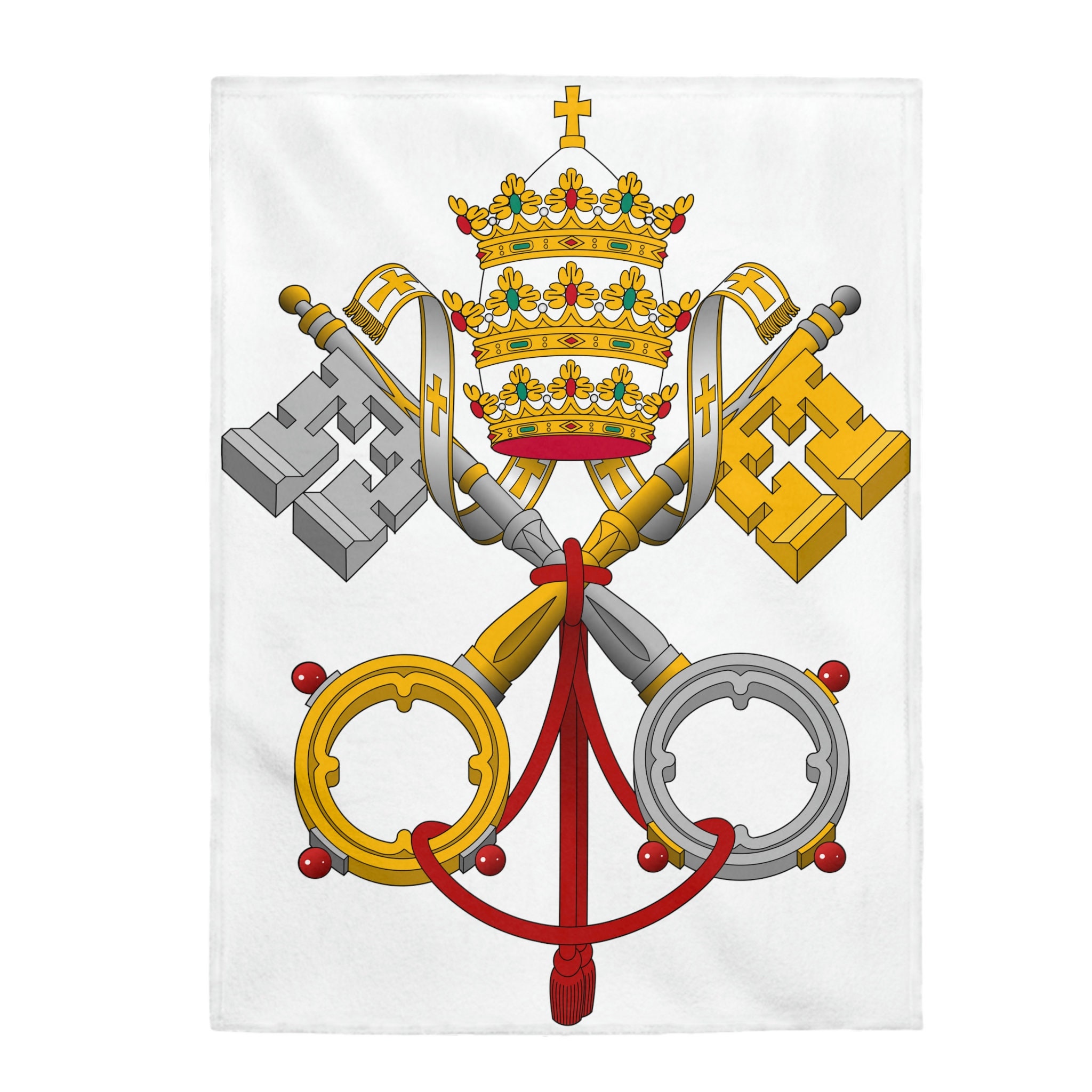 Vatican City Coat of Arms Velveteen Plush Blanket Holy See, Gift, Papal ...