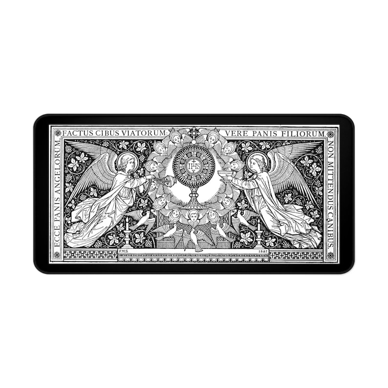 Catholic Monstrance With Angels Desk Mat, Catholic Gift, Traditional ...