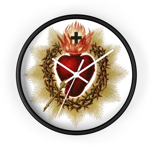 Sacred Heart of Jesus Wall Clock - Traditional, Religious, Catholic ...