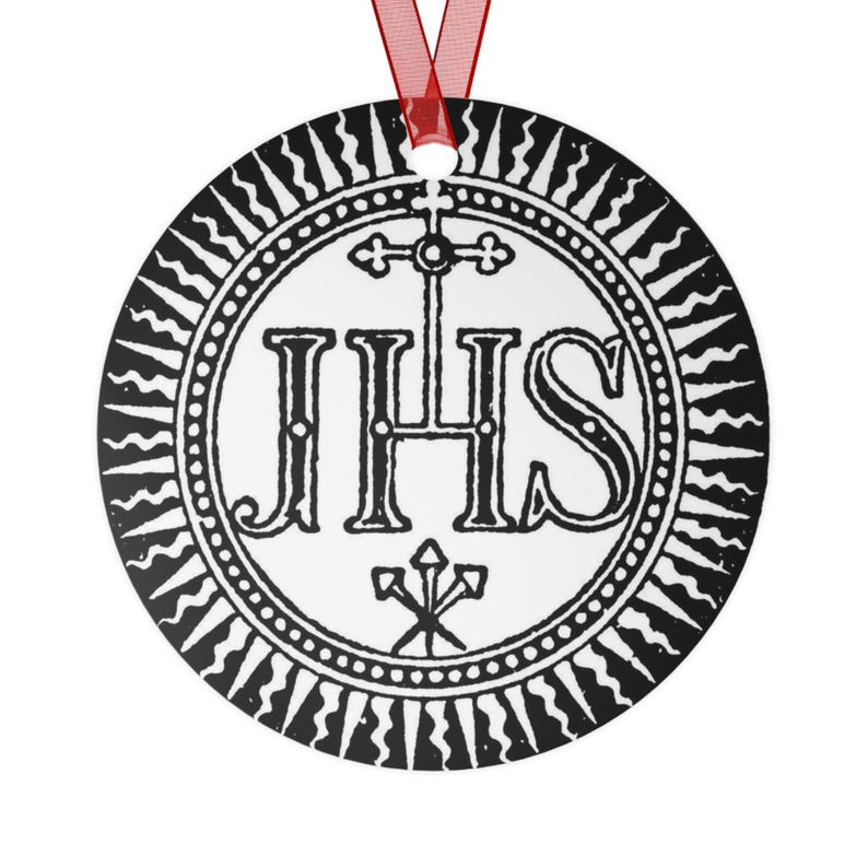 IHS Holy Name of Jesus Metal Ornament Catholic, Gift, Aesthetic ...