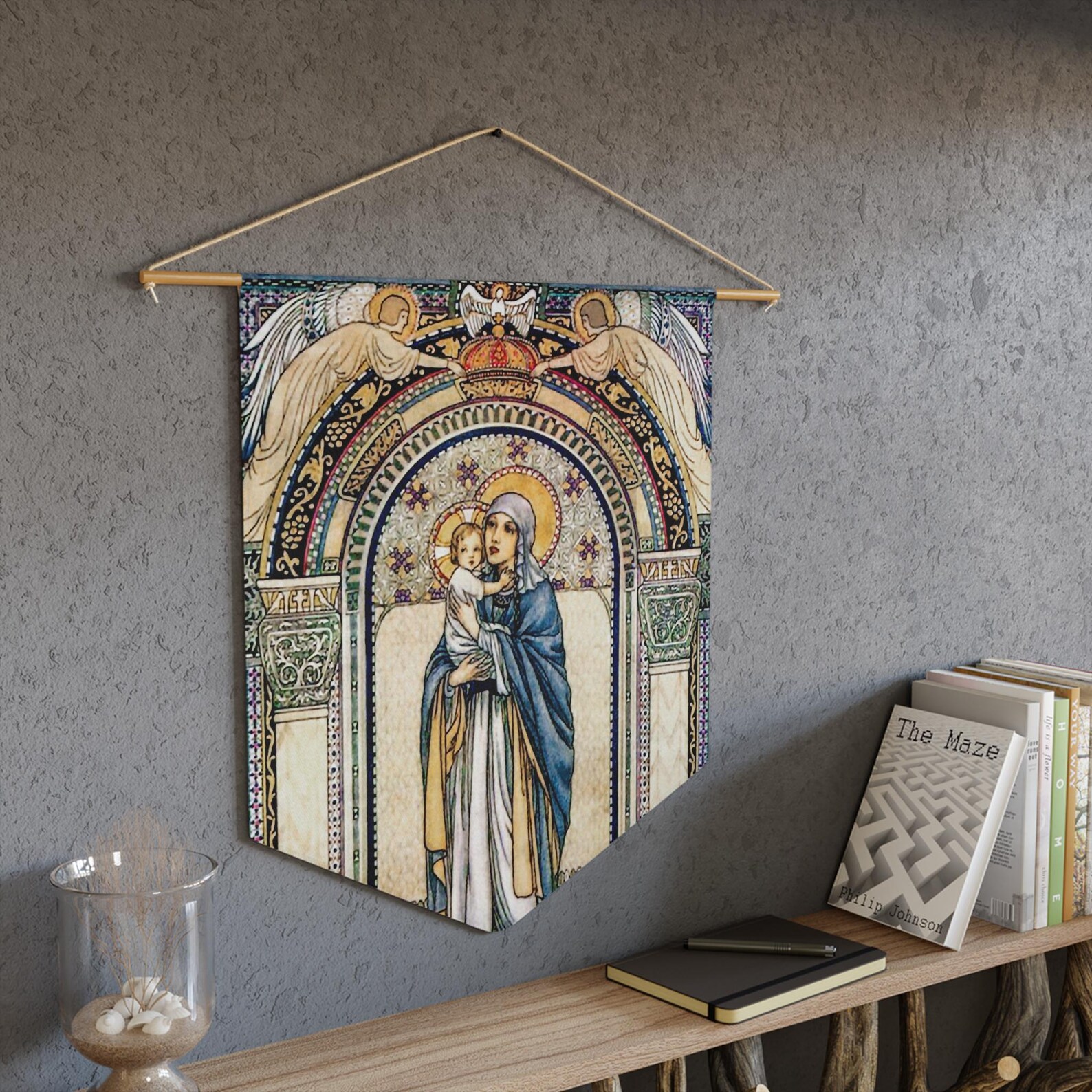 Madonna and Child Pennant, Banner, Catholic, Deacon, Priest Gift, Jesus ...