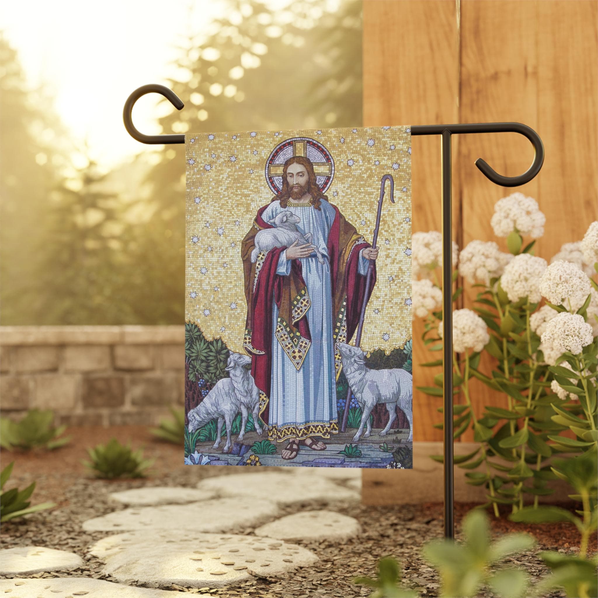 Christ the Good Shepherd Garden & House Flag, Catholic Gift, Easter ...