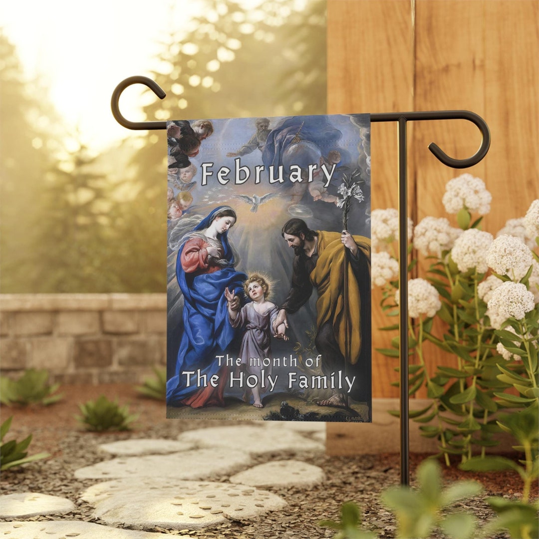 February Month of Holy Family Garden & House Flag, Catholic Gift ...