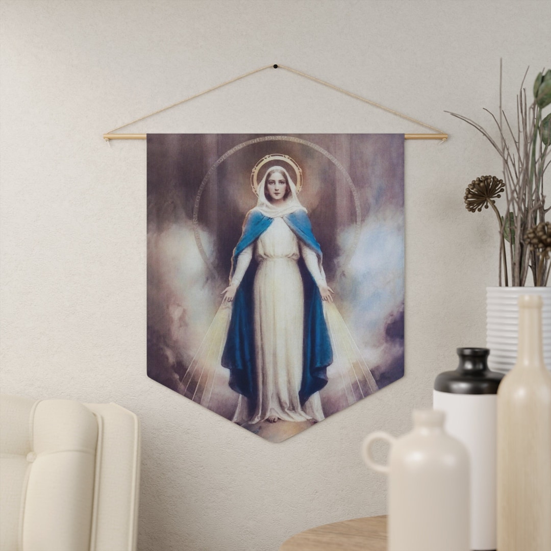 Our Lady of Grace, Pennant, Banner, Traditional Art, Catholic Gift ...