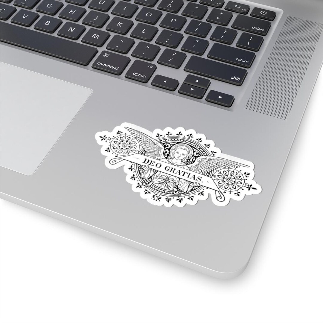 Deo Gratias - Kiss-cut Sticker Angel, Catholic, Thank God, Thankfulness ...