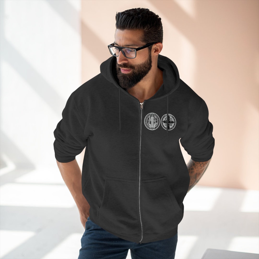 Medal of Saint Benedict Unisex Premium Full Zip Hoodie, Catholic ...