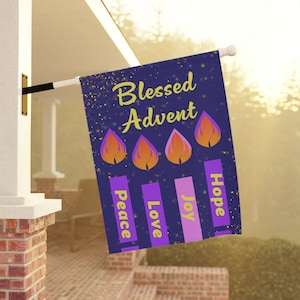 Blessed Advent Garden & House Flag, Catholic Gift, Candles, Traditional ...