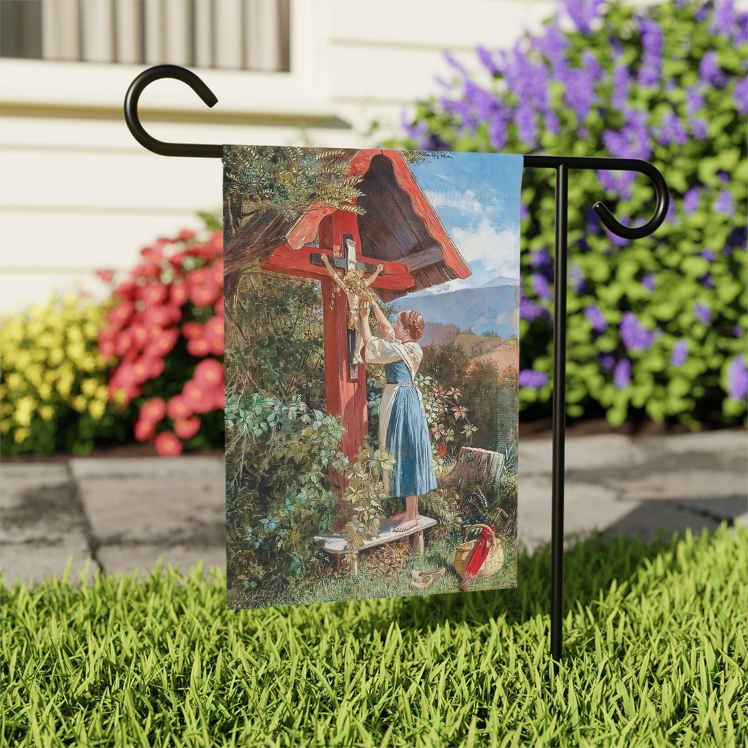 A Wayside Shrine Garden & House Flag, Catholic Gift, Aesthetic, Deacon ...