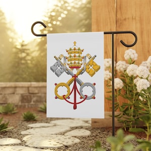 Vatican City Coat of Arms - Garden & House Flag, Holy See, Gift, Papal ...