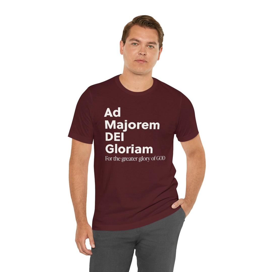 AMDG - Ad Majorem Dei Gloriam Short Sleeve Tee Shirt, Jesuit, Catholic ...