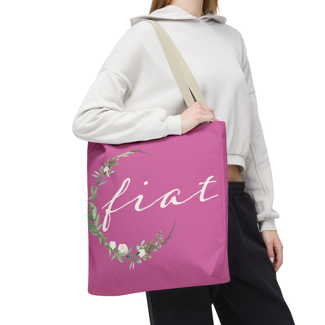 Fiat Tote Bag, Catholic Gift, Traditional, Roses, Blessed Virgin Mary ...