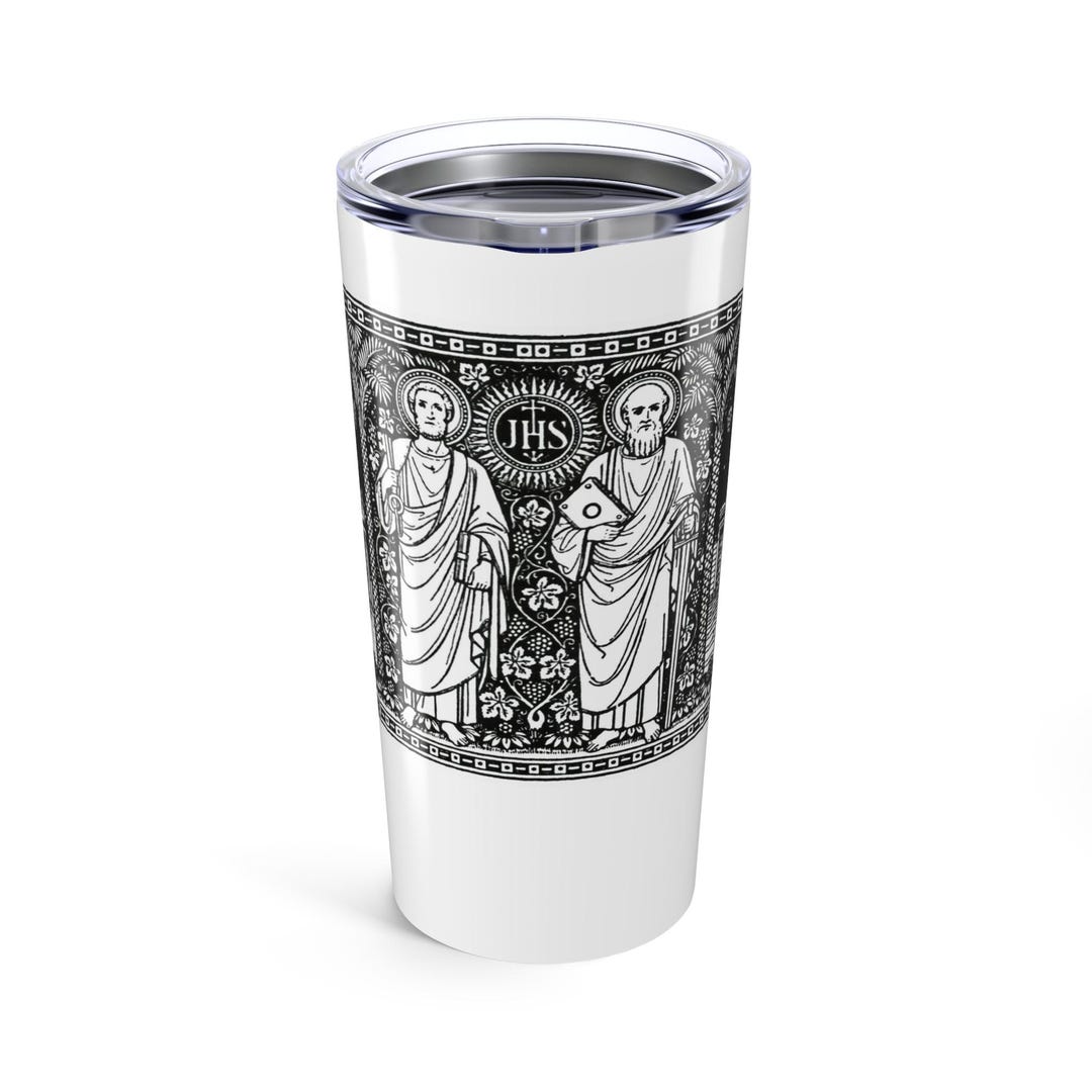 Saints Peter and Paul Tumbler, 20oz Catholic Traditional Line Drawing ...