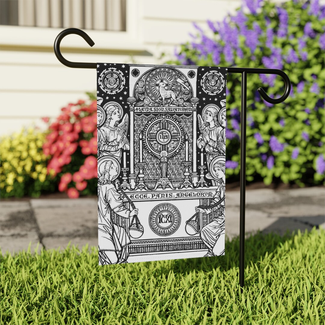 Eucharist With Angels - Garden & House Flag, Catholic Gift, Religious ...