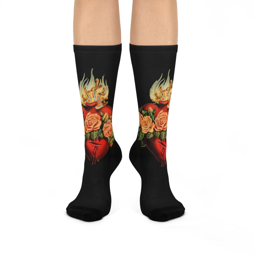 Immaculate Heart of Mary Cushioned Crew Socks, Catholic Gift, Unique ...
