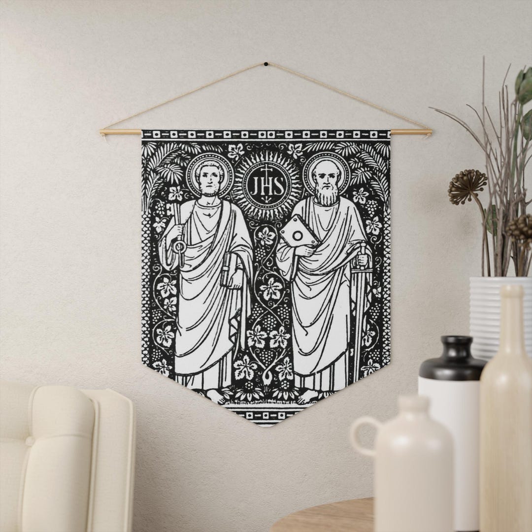 St Peter, St Paul, Pennant, Banner, Patron Saints, IHS, Catholic Gift ...