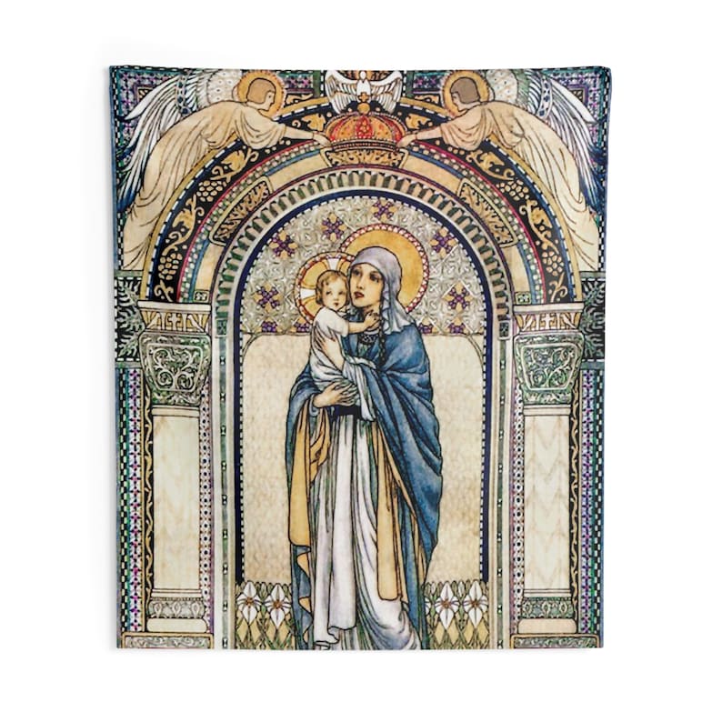 Madonna and Child Indoor Wall Tapestries, Catholicgift, Jesus, Jeanne ...