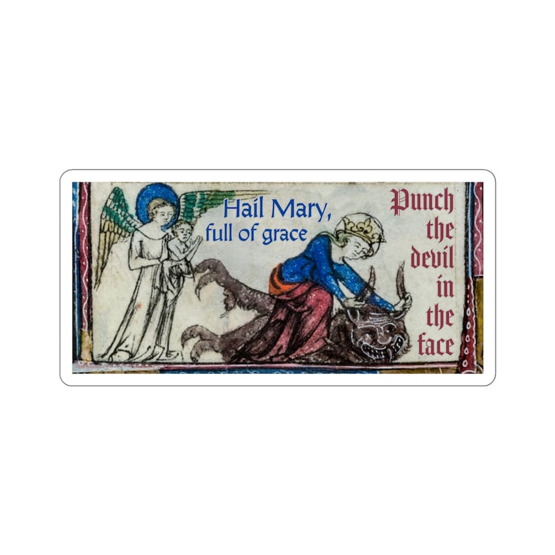 Hail Mary Full of Grace Punch the Devil in the Face - Etsy