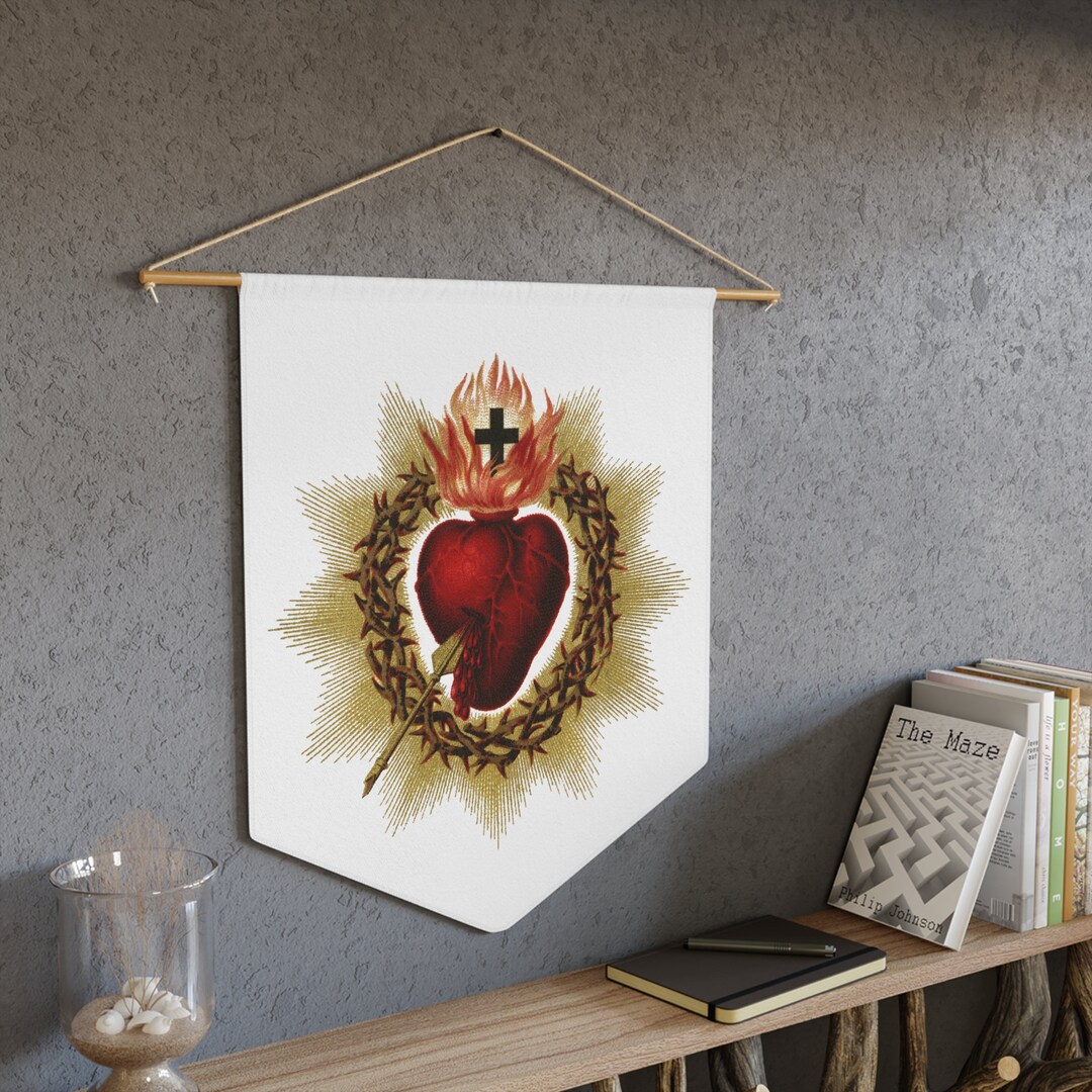 Sacred Heart of Jesus Pennant, Banner, Reclaim the Month, Catholic Gift ...