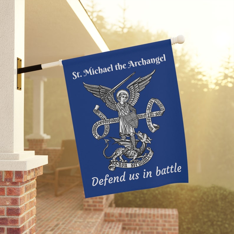 Saint Michael the Archangel Defend Us in Battle Garden & House Flag ...