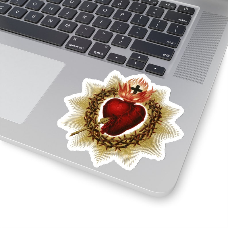 Sacred Heart of Jesus Kiss-cut Sticker Traditional, Religious, Catholic ...