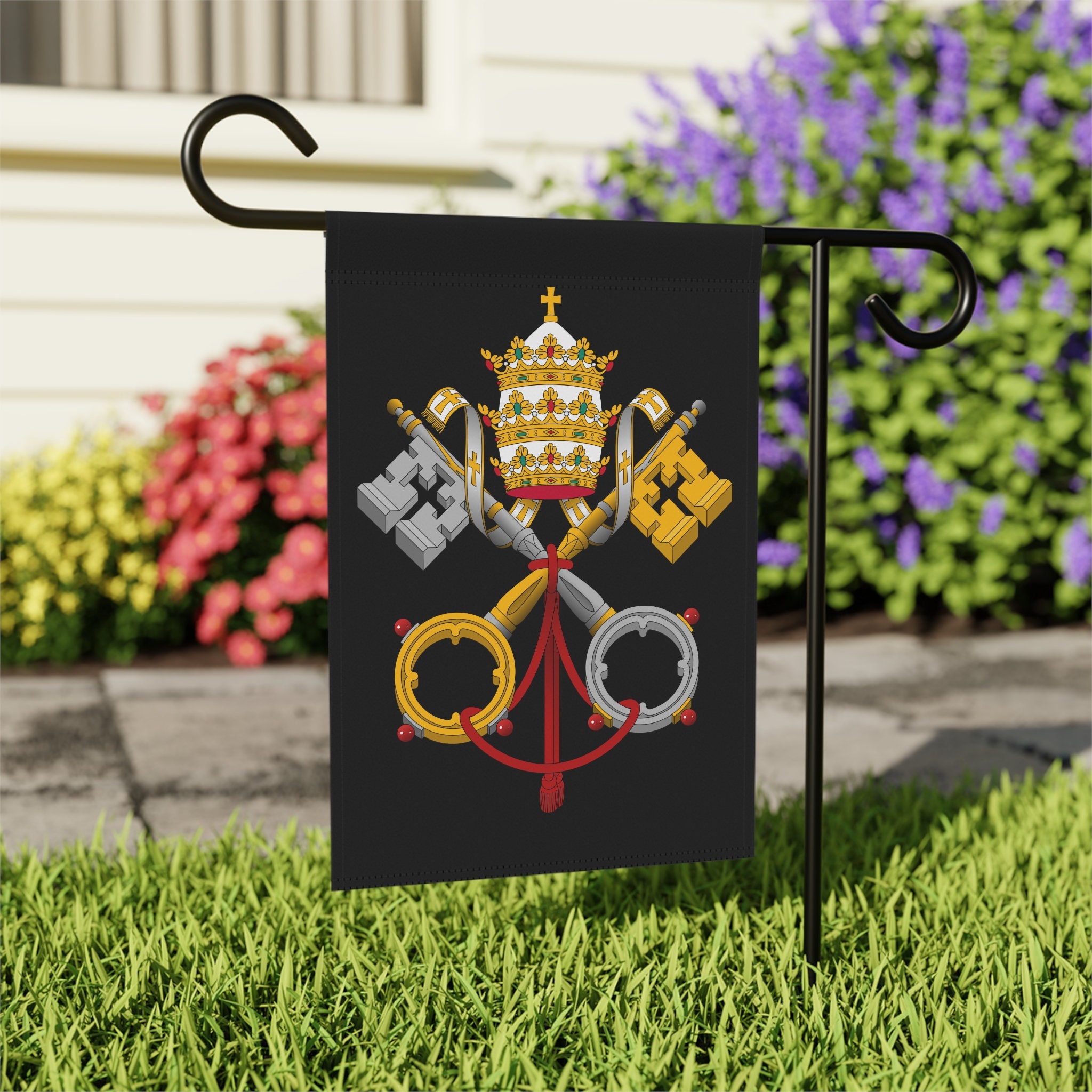 Vatican City Coat of Arms - Garden & House Flag, Holy See, Gift, Papal ...