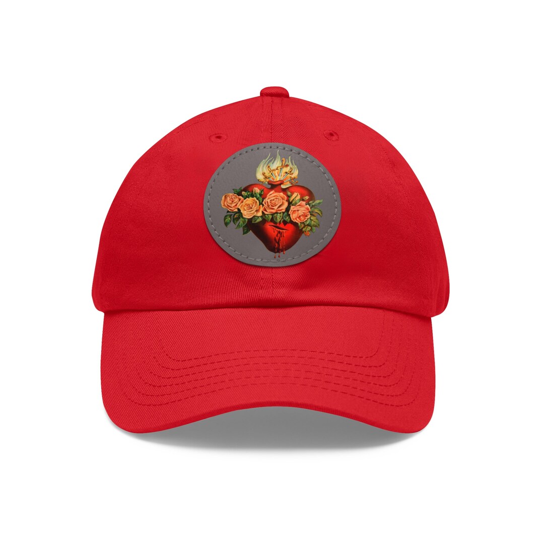 Immaculate Heart of Mary Baseball Hat With Leather Patch Catholic Gift ...