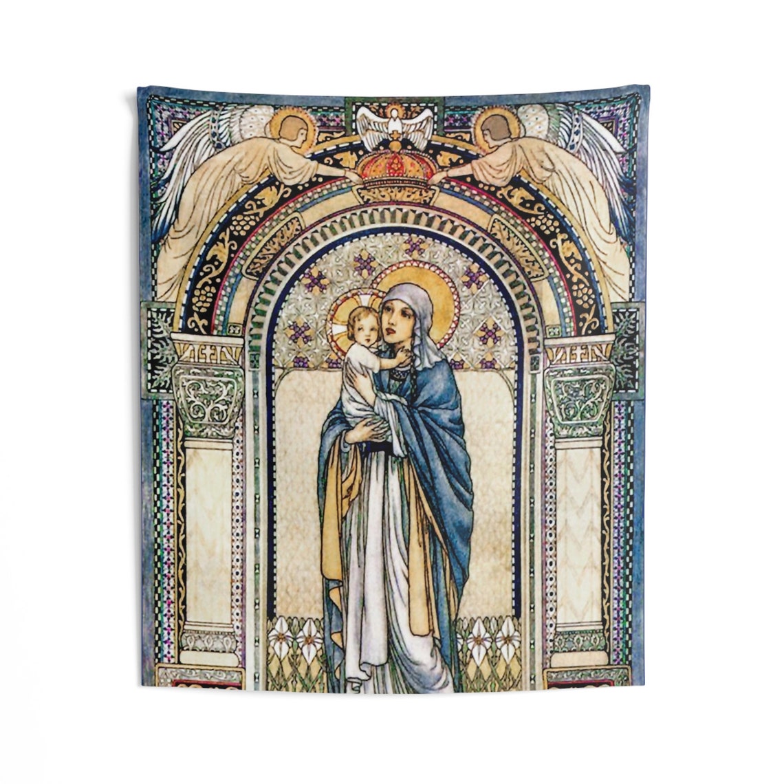 Madonna and Child Indoor Wall Tapestries, Catholicgift, Jesus, Jeanne ...