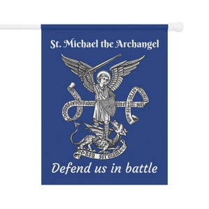 Saint Michael the Archangel Defend Us in Battle Garden & House Flag ...