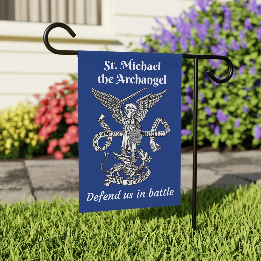 Saint Michael the Archangel Defend Us in Battle Garden & House Flag ...