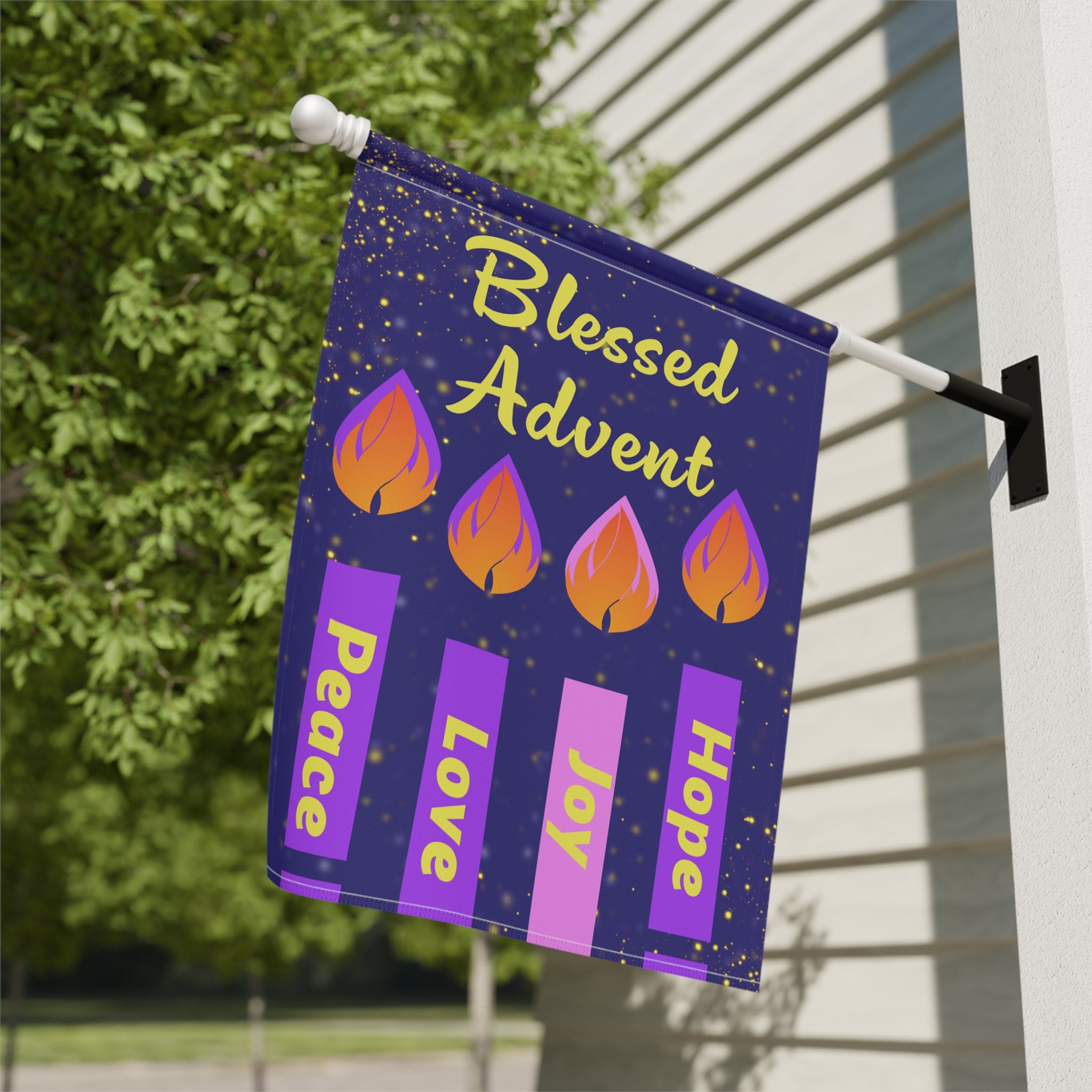 Blessed Advent Garden & House Flag, Catholic Gift, Candles, Traditional ...