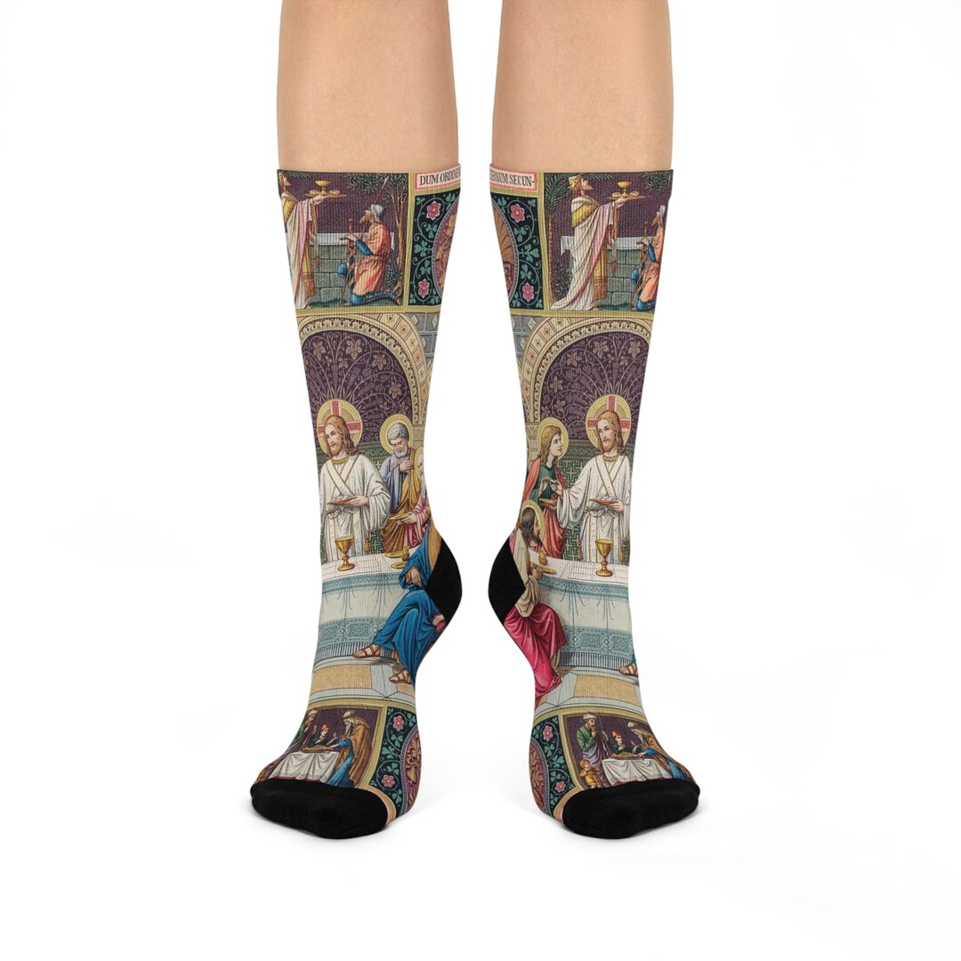 The Last Supper Comfort Cushioned Crew Socks, Unique Gift, Quirky ...