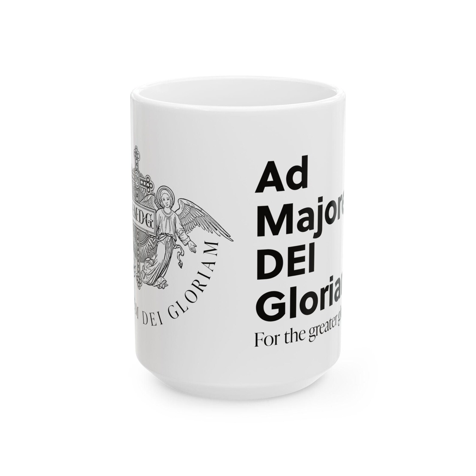 AMDG Ad Majorem Dei Gloriam Ceramic Mug 11oz, 15oz, Latin, Jesuit ...