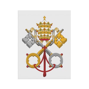 Vatican City Coat of Arms - Garden & House Flag, Holy See, Gift, Papal ...