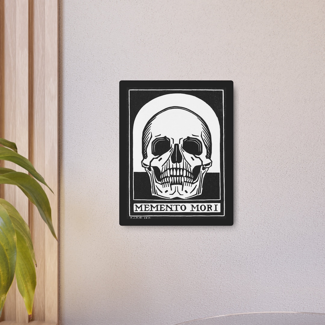 Memento Mori Metal Art Sign, Skull, Catholic, Gothic, Gift, Latin ...