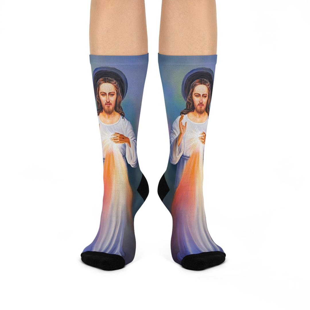 Divine Mercy Comfort Cushioned Crew Socks, Unique Gift, Quirky Design ...