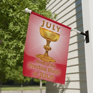 Precious Blood of Jesus July Garden & House Flag, Catholic Gift ...